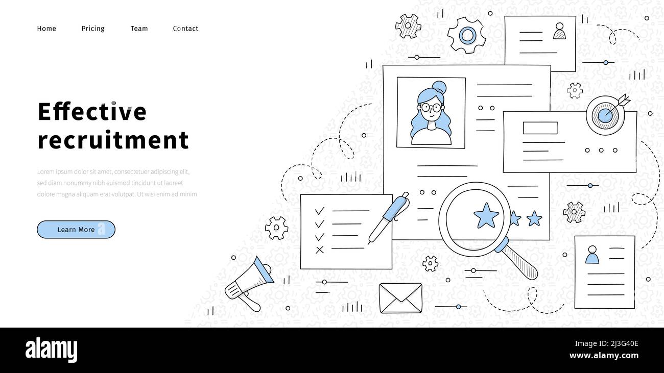 Effective recruitment banner. HR management, search company staff and ...