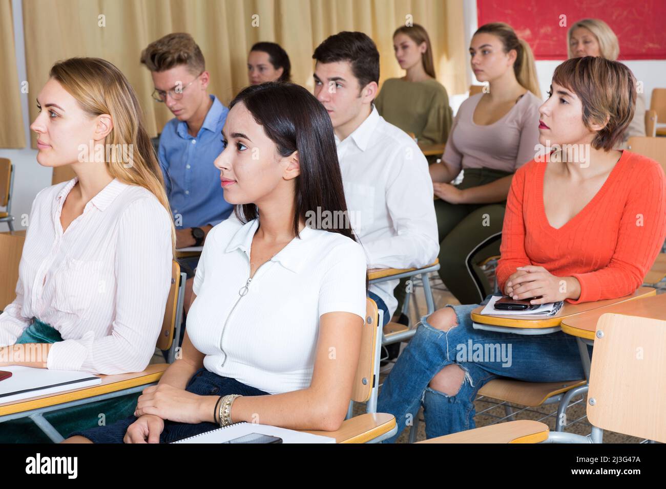 Female student on training session Stock Photo - Alamy