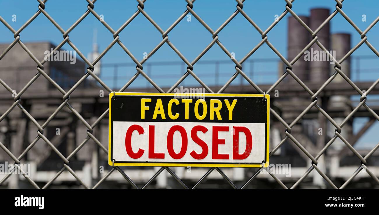 Sign: FACTORY CLOSED Stock Photo - Alamy