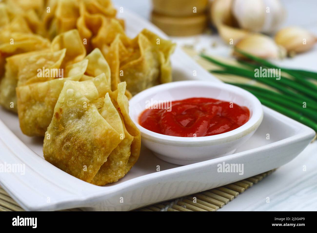 Siomay Goreng or Fried dumpling, Indonesian popular street food, made ...