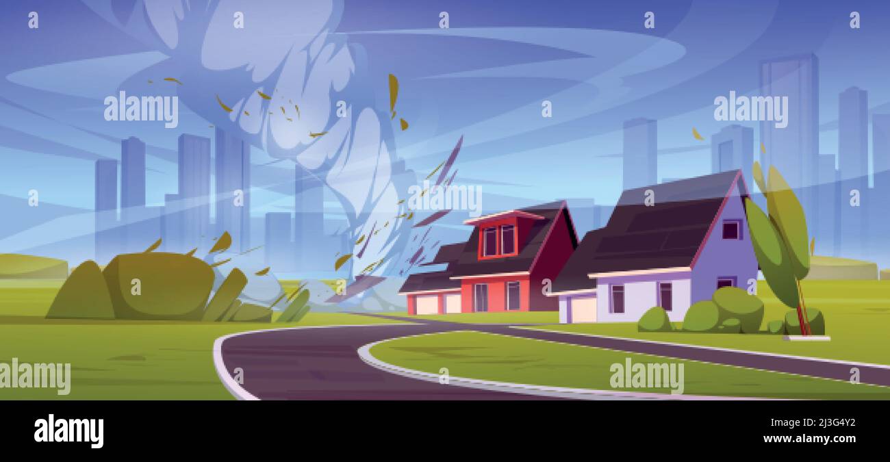 Tornado Damage Cartoon