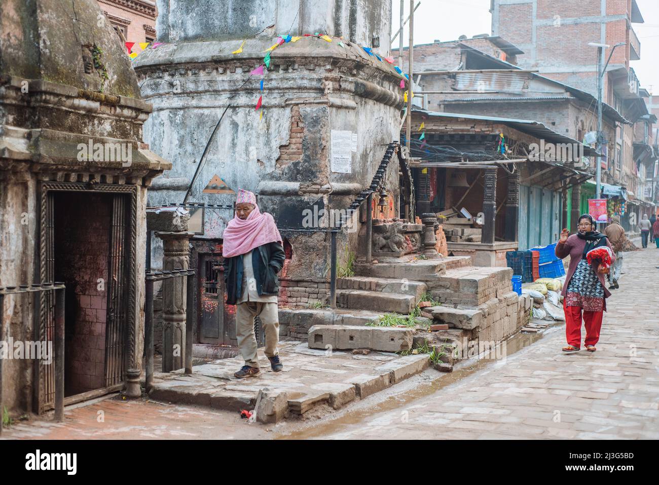 Daily Life In Bhaktapur, Nepal Stock Photo - Alamy