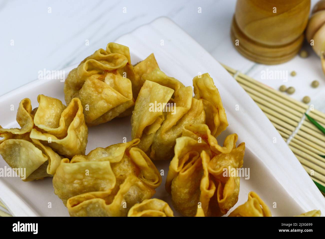 Siomay Goreng or Fried dumpling, Indonesian popular street food, made ...