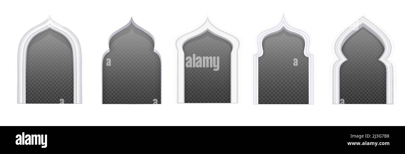 Arab windows arches different shapes for mosque, muslim and islamic ...