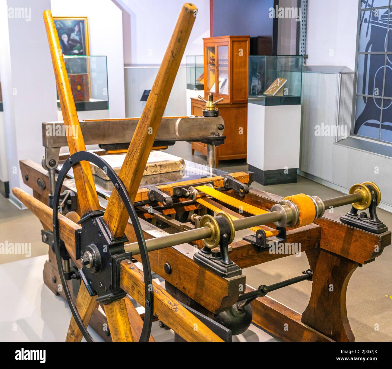 Brisset Lithographic Press, 1865. French lithographic vane press Stock ...