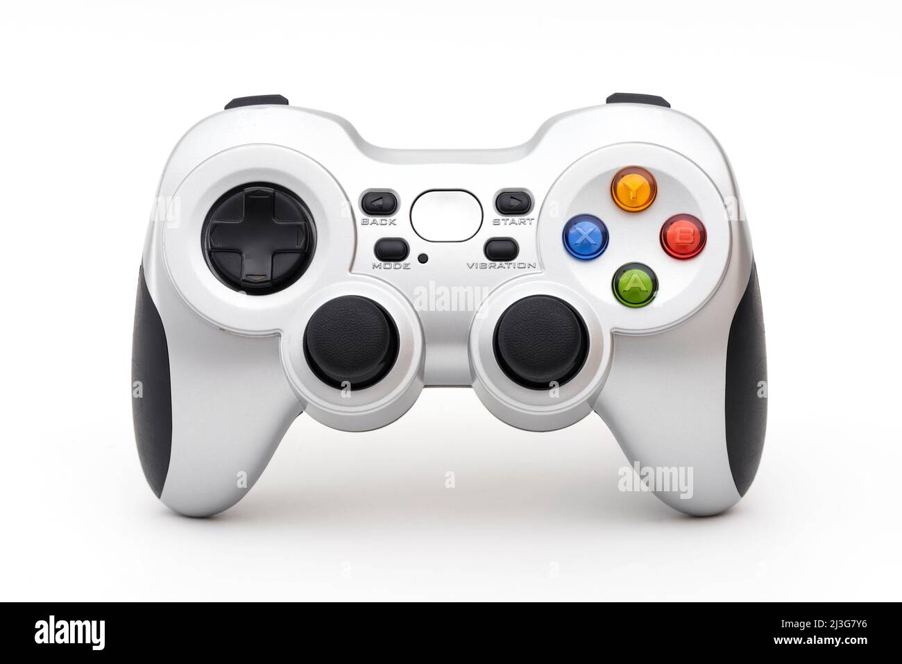 PC wireless game controller (gamepad) on the white background Stock ...