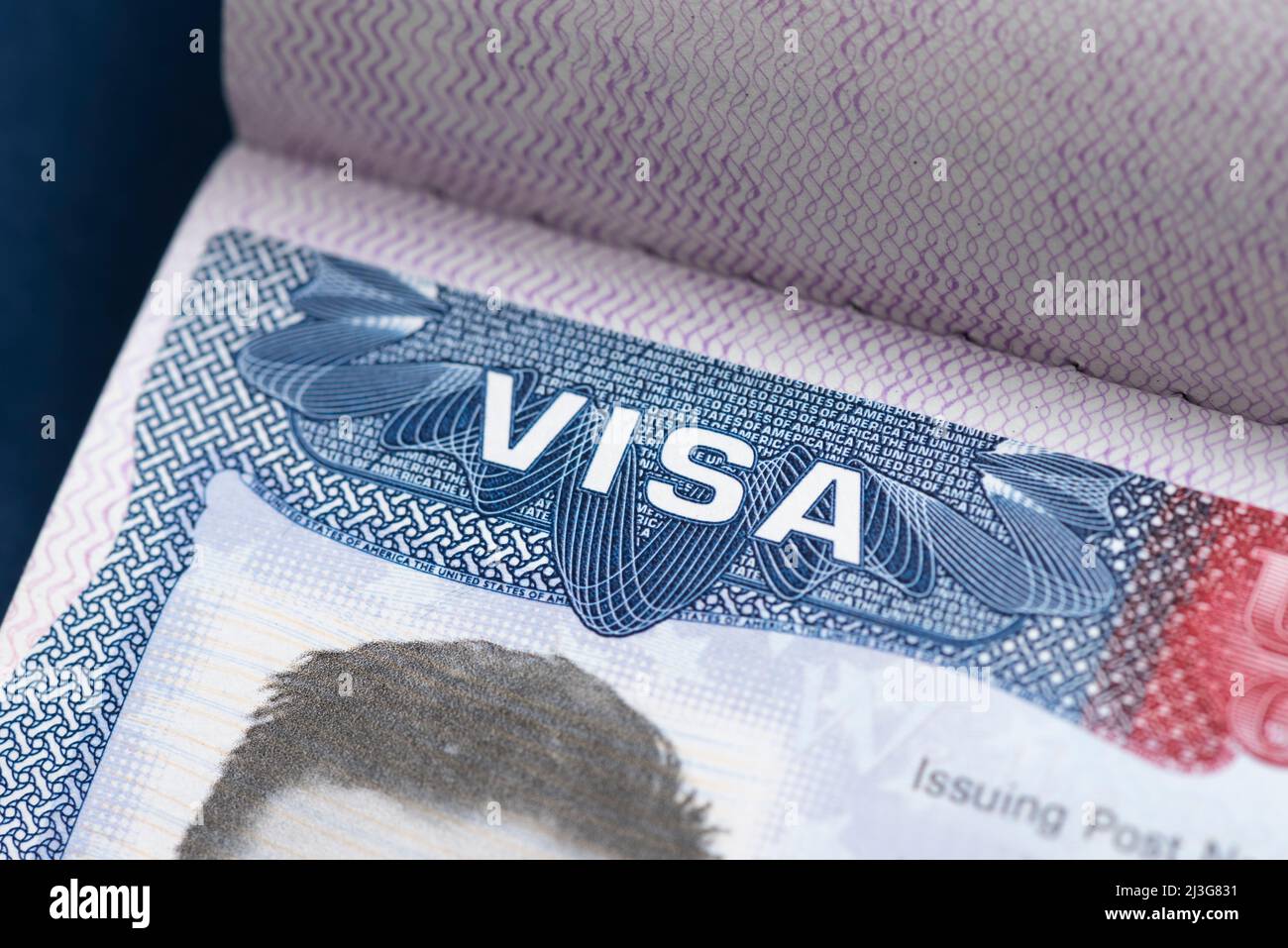 Visa stamp travel passport immigration macro emigration Stock Photo - Alamy