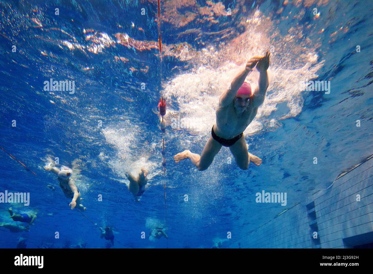 A general view of a warm up pool during day four of the 2022 British ...
