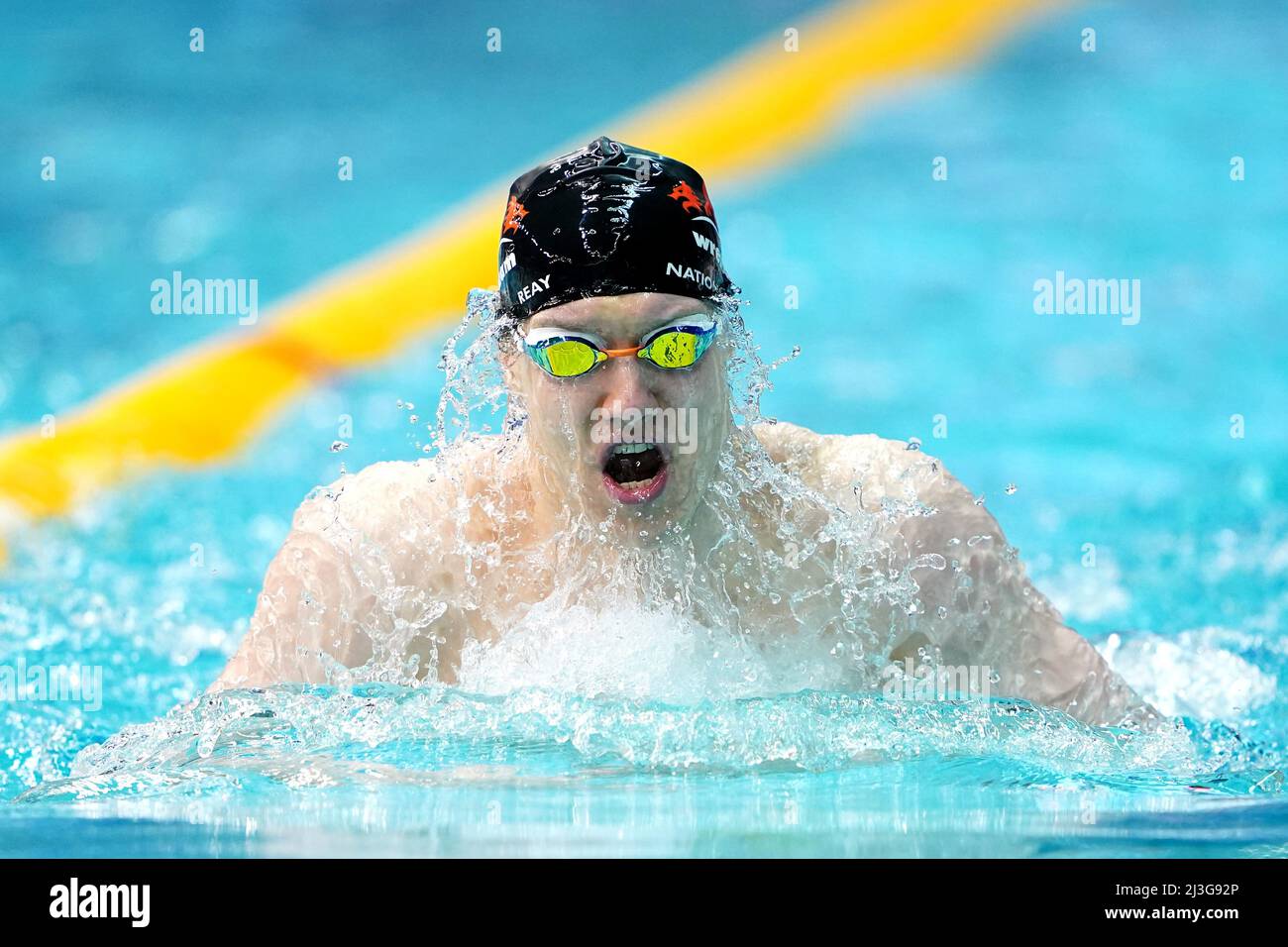 Wrexham's Andrew Reay in action during the Men's Open 200m Breaststroke ...
