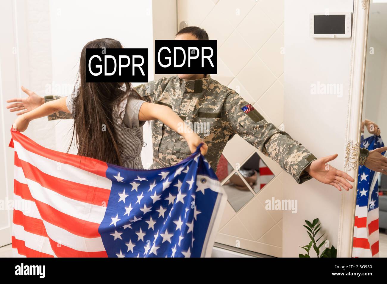 GDPR - General Data Protection Regulations Military concept. Soldier ...
