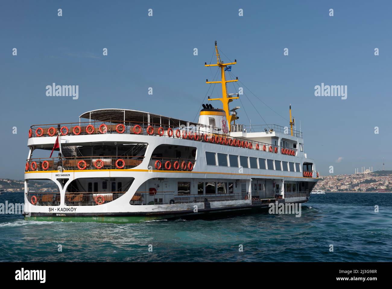 ISTANBUL-TURKEY, OCTOBER 3, 2021: Sea voyage with old ferry (steamboat ...