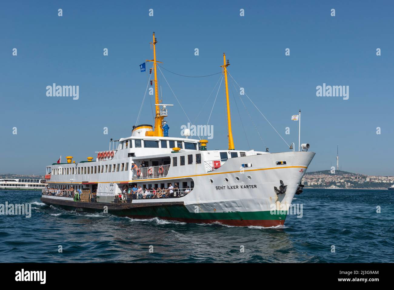 ISTANBUL-TURKEY, OCTOBER 3, 2021: Sea voyage with old ferry (steamboat ...