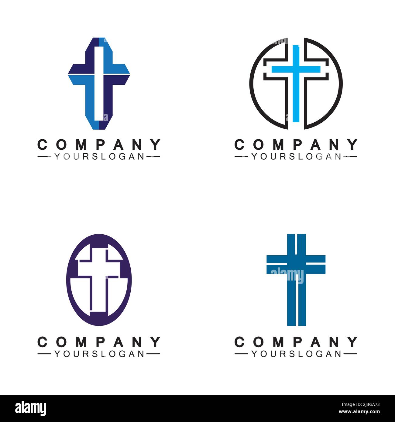 Church logo.Illustration of modern, clean church cross sign for a ...