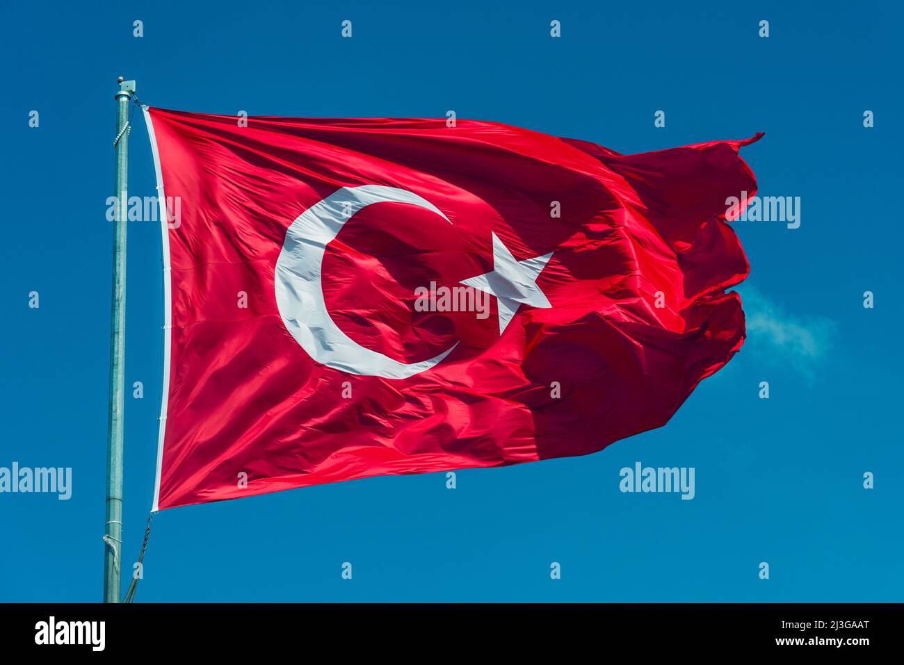 Flag of Turkey. National flag consisting of a red field (background ...