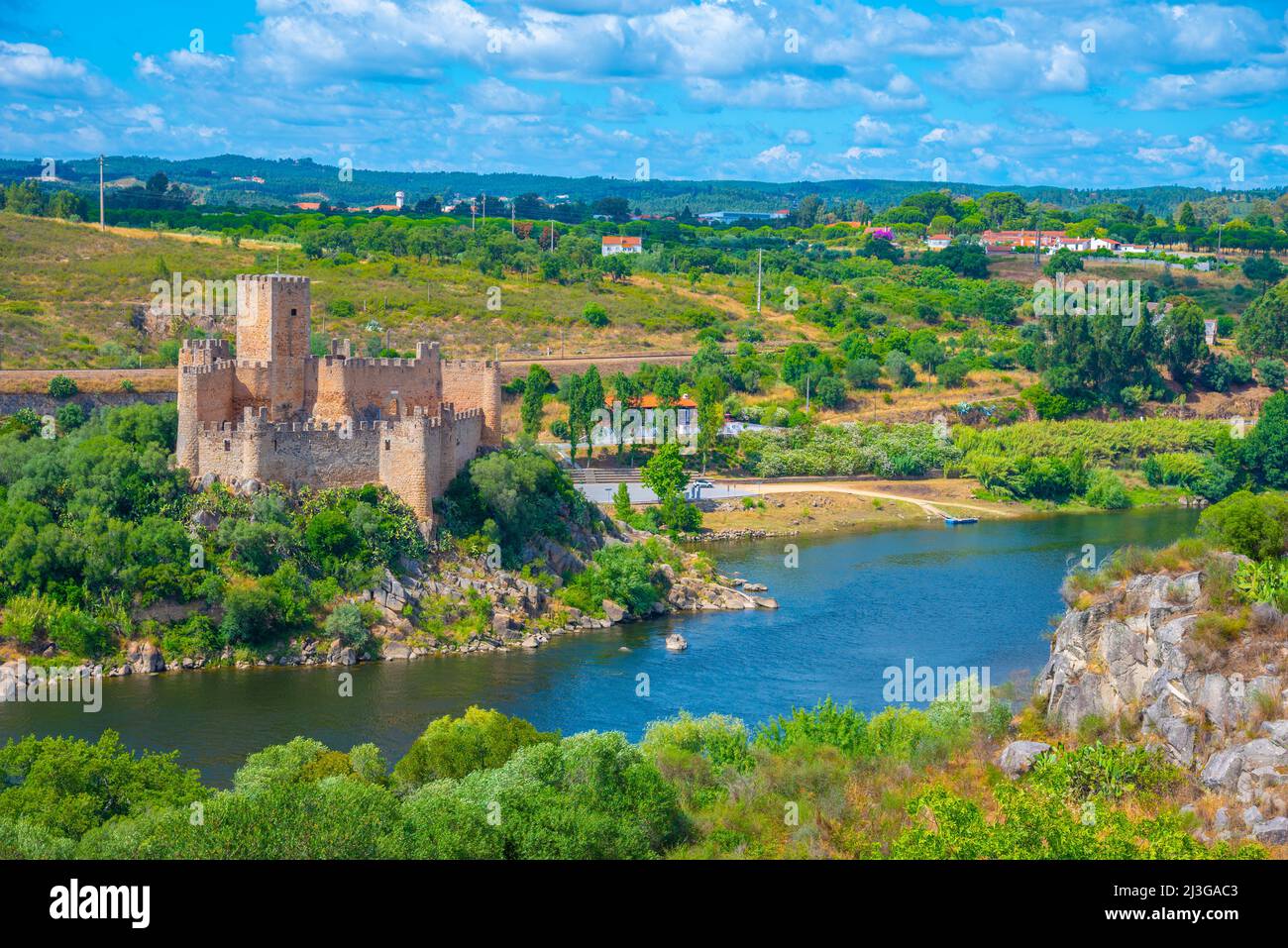 Castelo de Almourol on river Tajo in Portugal Stock Photo - Alamy