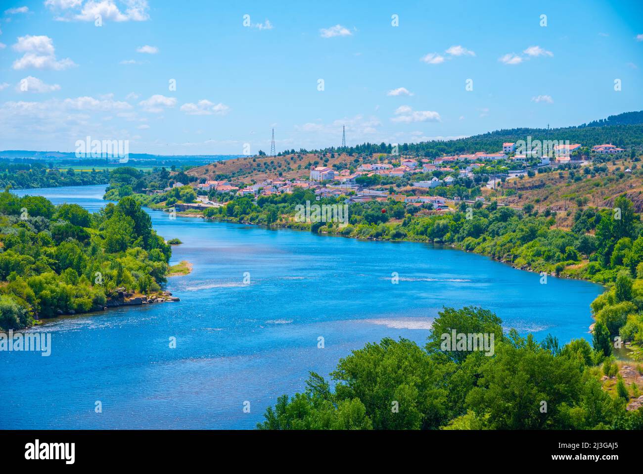 Landscape of river Tajo in Portugal Stock Photo - Alamy
