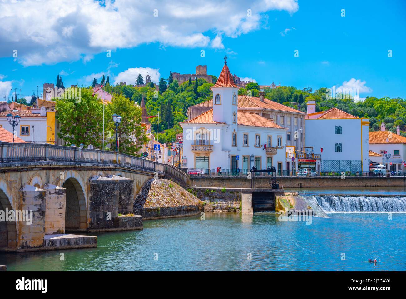 Bridge leading to the old town Tomar in Portugal Stock Photo - Alamy