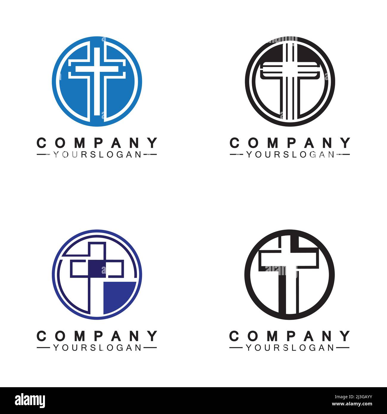 Church logo.Illustration of modern, clean church cross sign for a ...