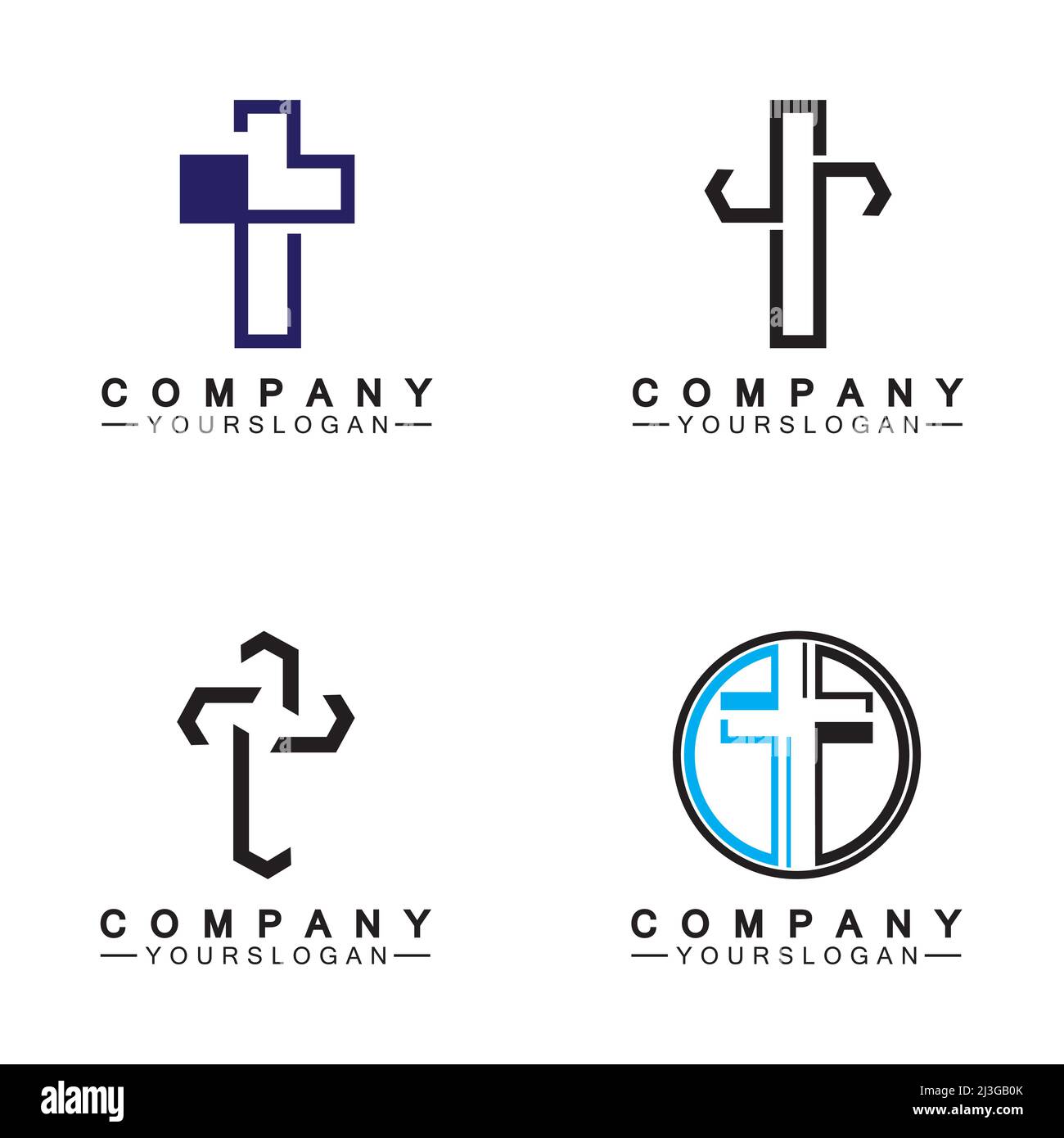 Church logo.Illustration of modern, clean church cross sign for a ...
