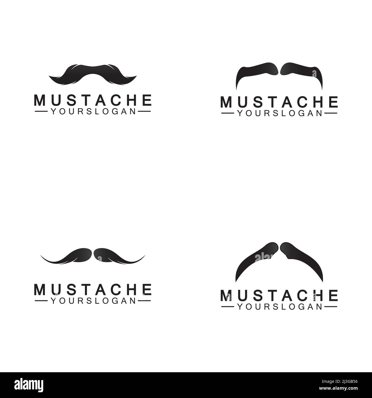 Mustache Vector icon logo design template Stock Vector Image & Art - Alamy
