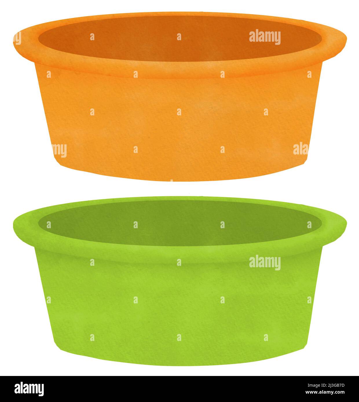 plastic basins watercolor illustration Stock Photo - Alamy