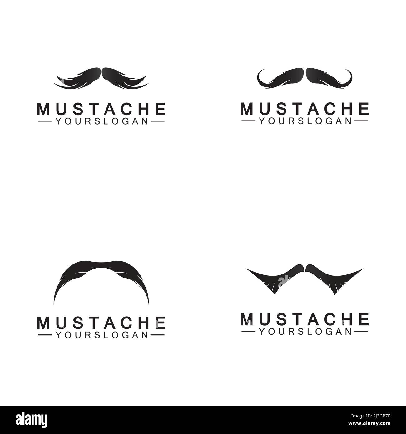 Mustache Vector icon logo design template Stock Vector Image & Art - Alamy