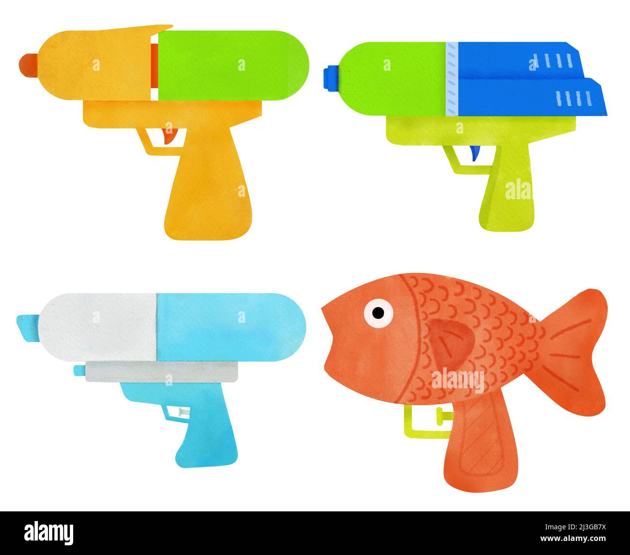 Water gun watercolor illustration Stock Photo - Alamy