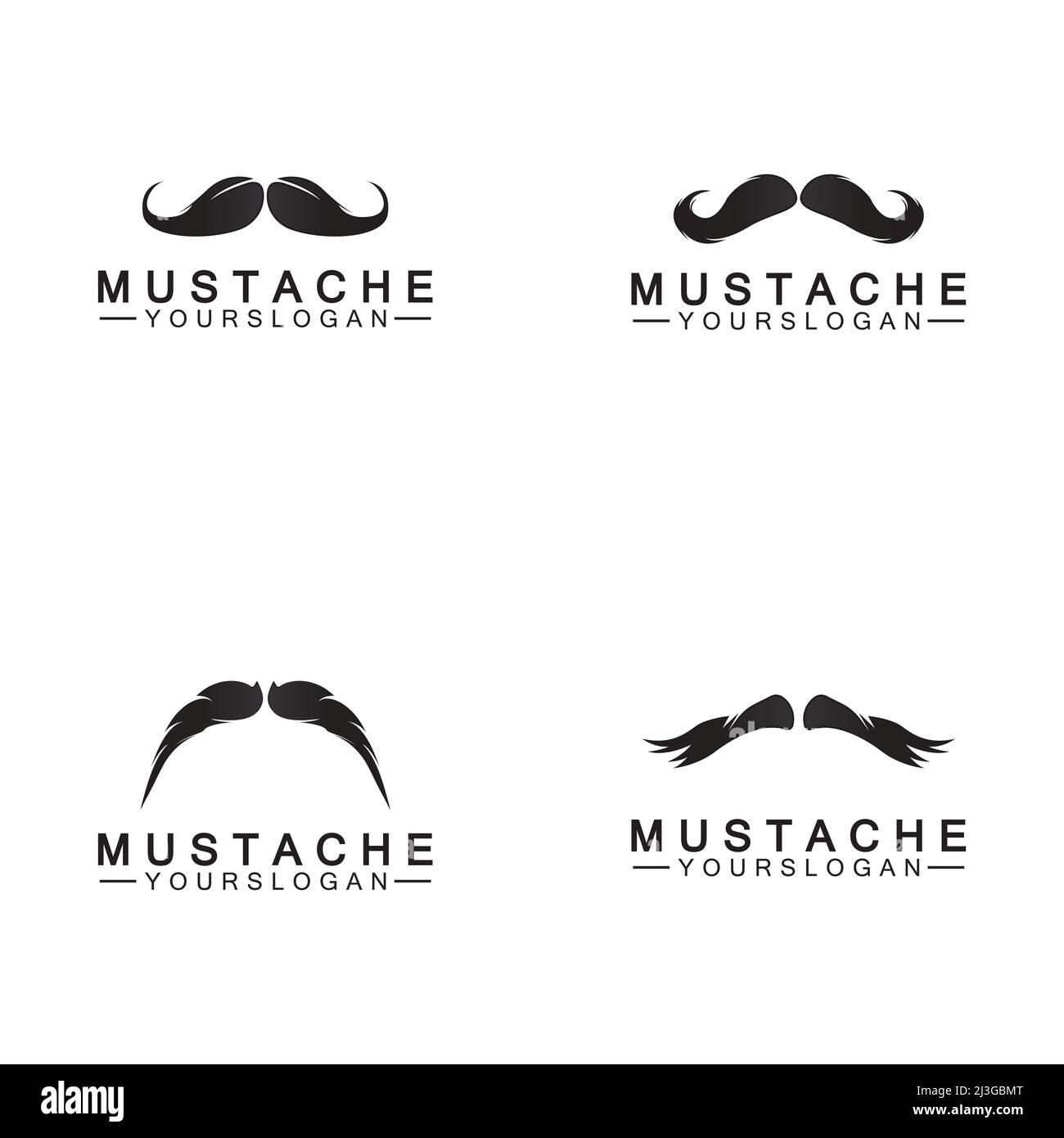 Mustache Vector icon logo design template Stock Vector Image & Art - Alamy