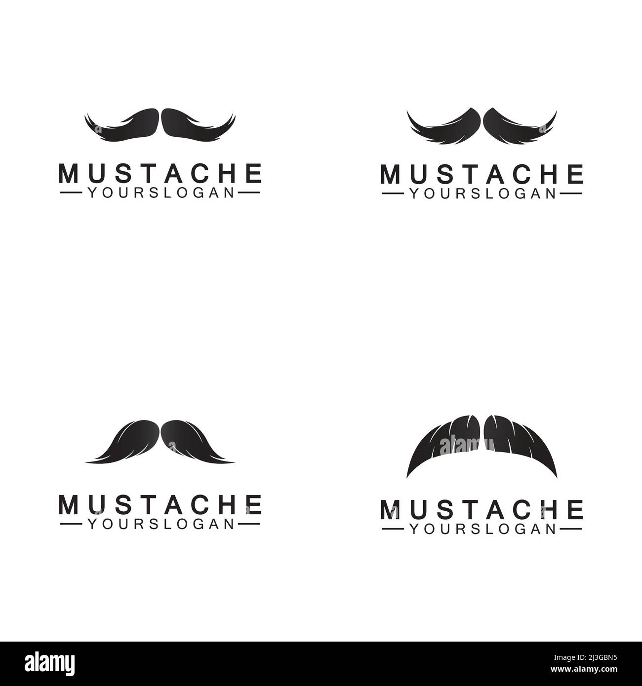 Mustache Vector icon logo design template Stock Vector Image & Art - Alamy