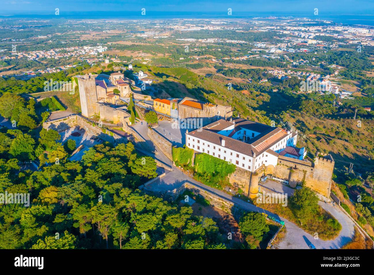 Aerial view of castle in Palmela near Setubal, Portugal Stock Photo - Alamy