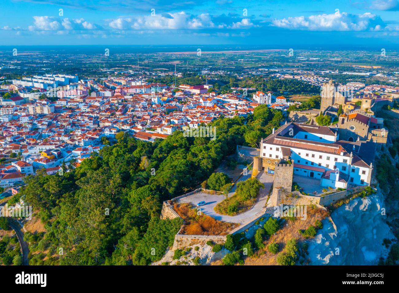 Aerial view of castle in Palmela near Setubal, Portugal Stock Photo - Alamy
