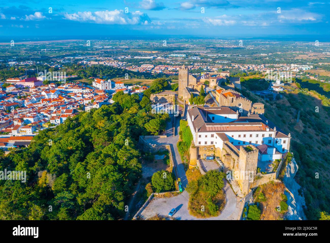 Aerial view of castle in Palmela near Setubal, Portugal Stock Photo - Alamy