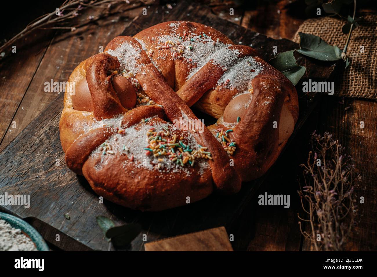 a traditional Spanish mona de pascua, a cake eaten on Easter Monday ...