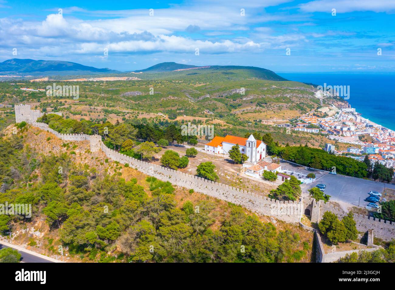 View of Sesimbra castle near Setubal, Portugal Stock Photo - Alamy