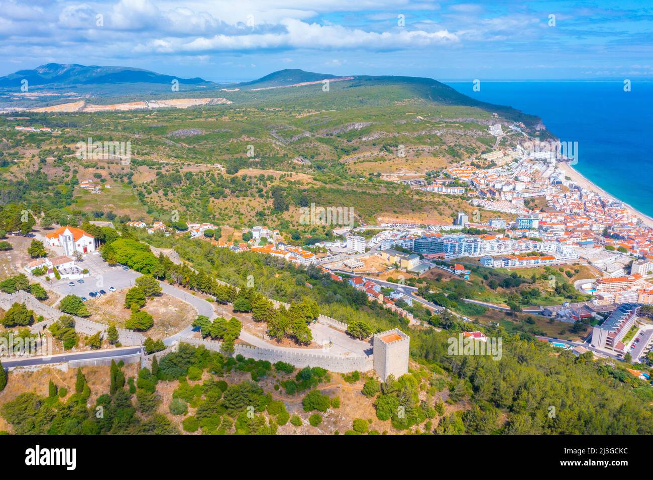 View of Sesimbra castle near Setubal, Portugal Stock Photo - Alamy