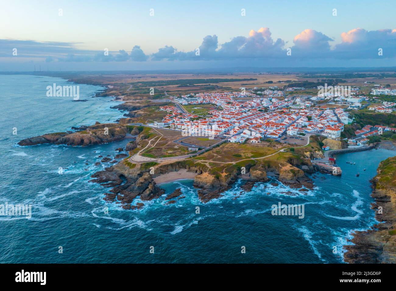 Aerial view of Porto Covo in Portugal Stock Photo - Alamy
