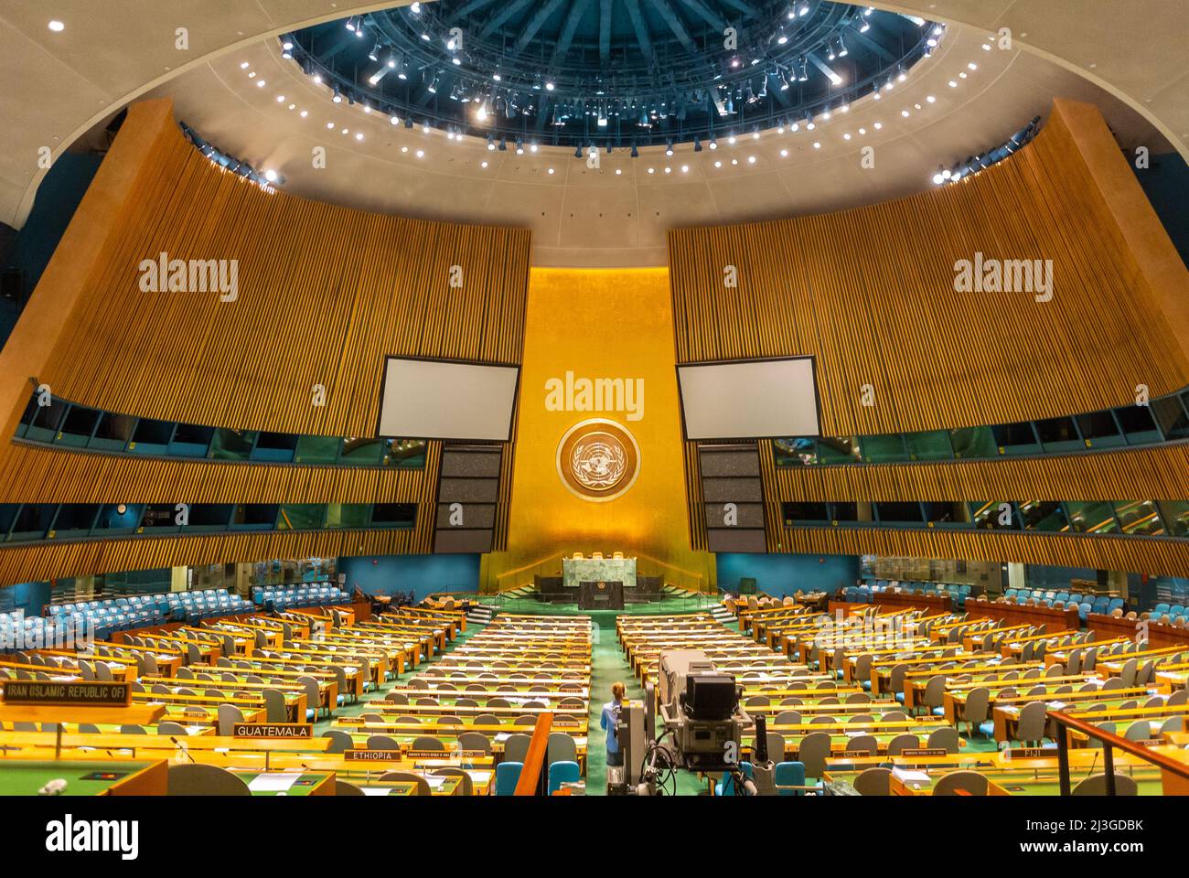 New York CIty, NY, USA, inside United Nations Meeting Room, General ...