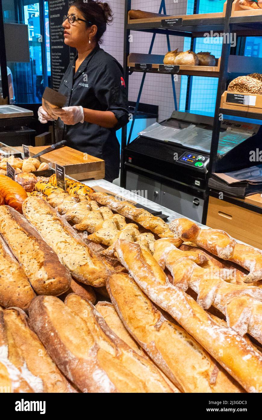 Paris, France, French Bakery Shop Bread on DIsplay, Close up, French ...