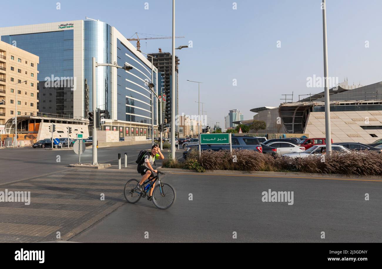 Riyadh, Saudi Arabia, 1st April 2022: street picture of Riyadh, Olaya ...