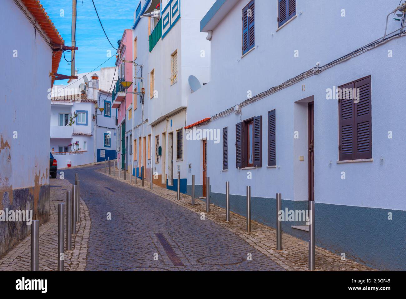 Narrow street in the old part of Portuguese town Lagos Stock Photo - Alamy