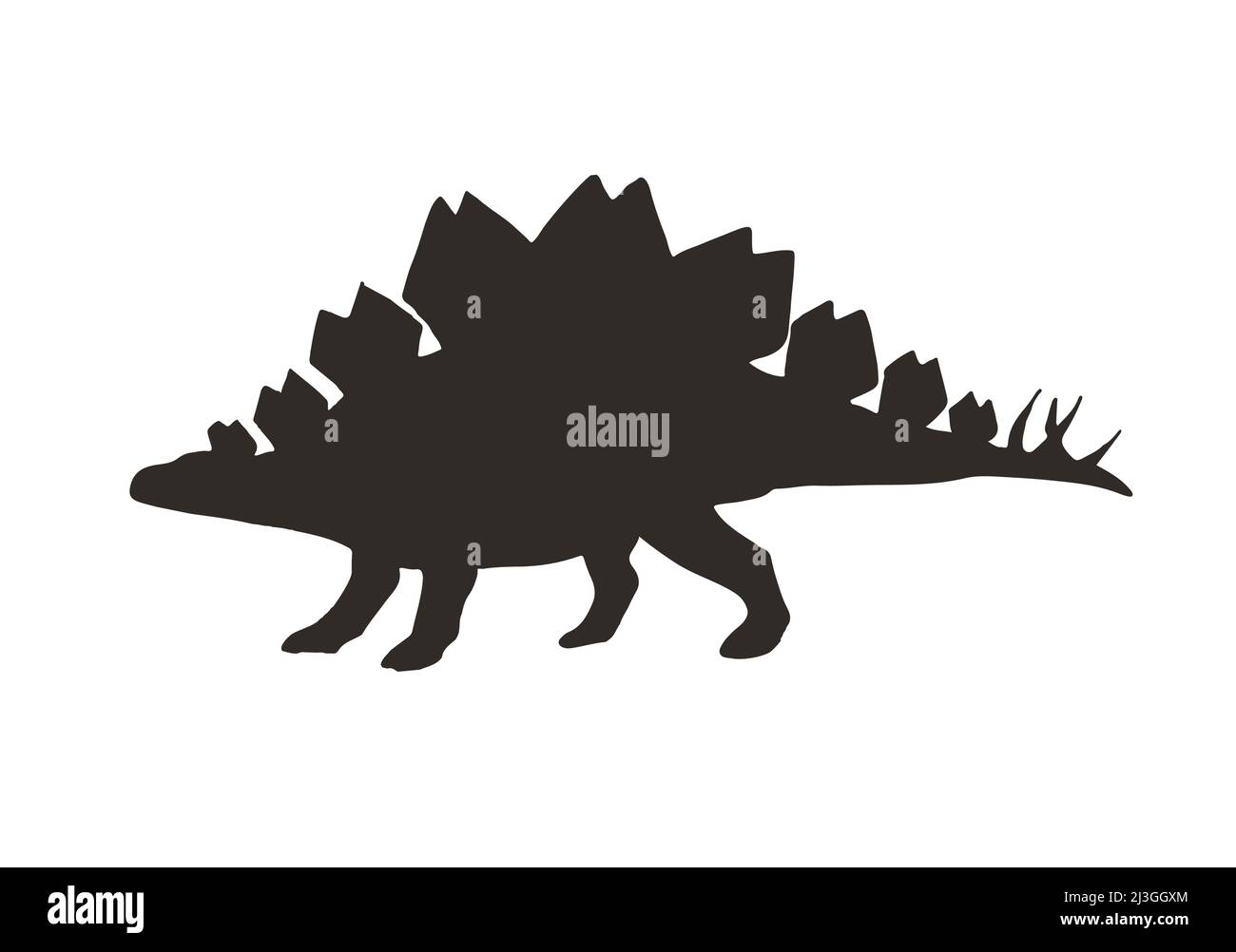 Vector black stegosaurus dinosaur silhouette isolated on white ...