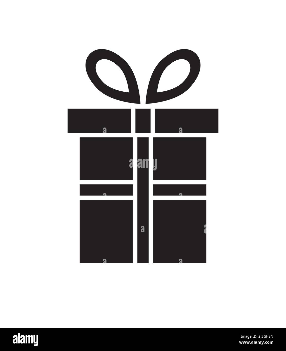 Vector flat black present box icon isolated on white background Stock ...