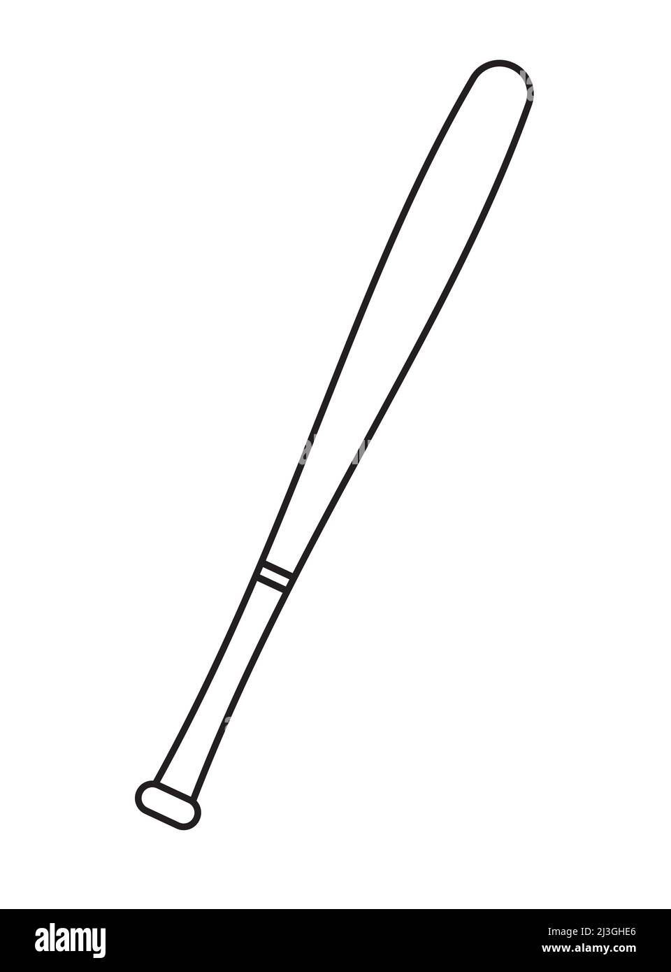 Vector flat black outline baseball bet isolated on white background ...