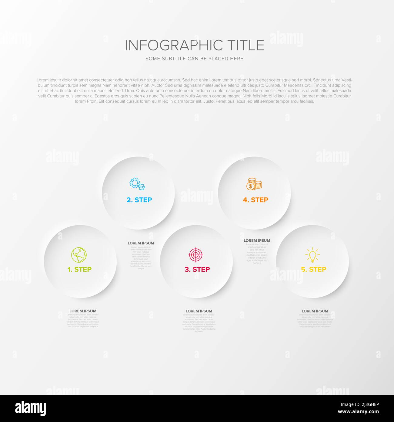 Vector multipurpose Infographic template with five circle elements ... Vector multipurpose Infographic template with five circle elements ...