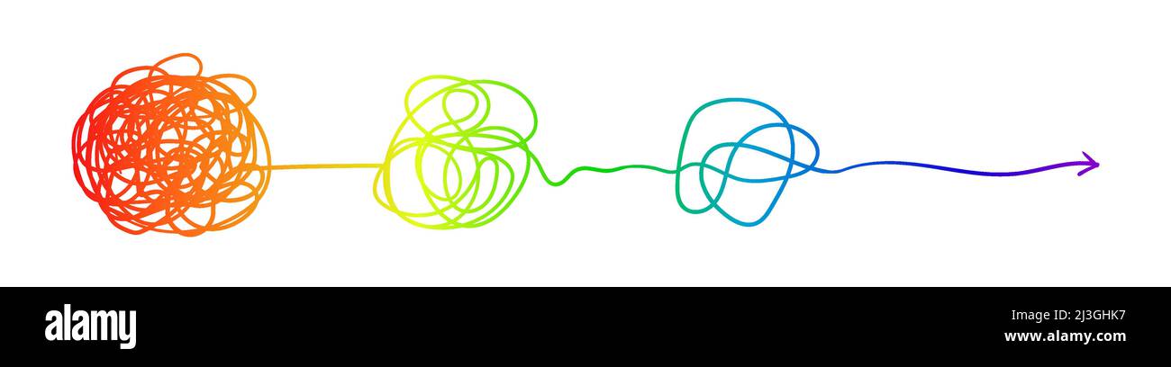 Complex line. Complicated way. Messy ball concept. Loading idea vector ...