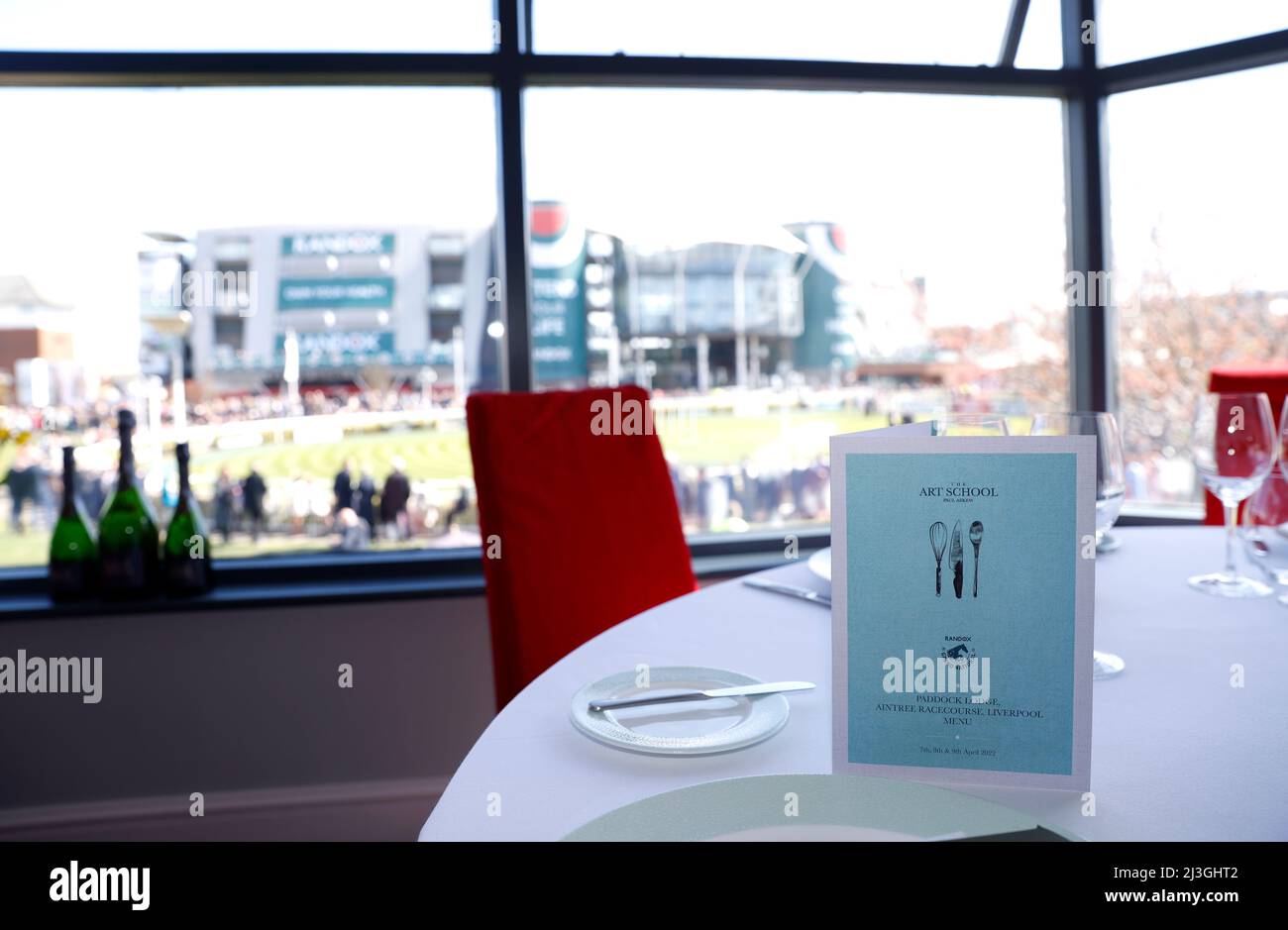 View of the parade ring from inside The Art School hospitality suite ...