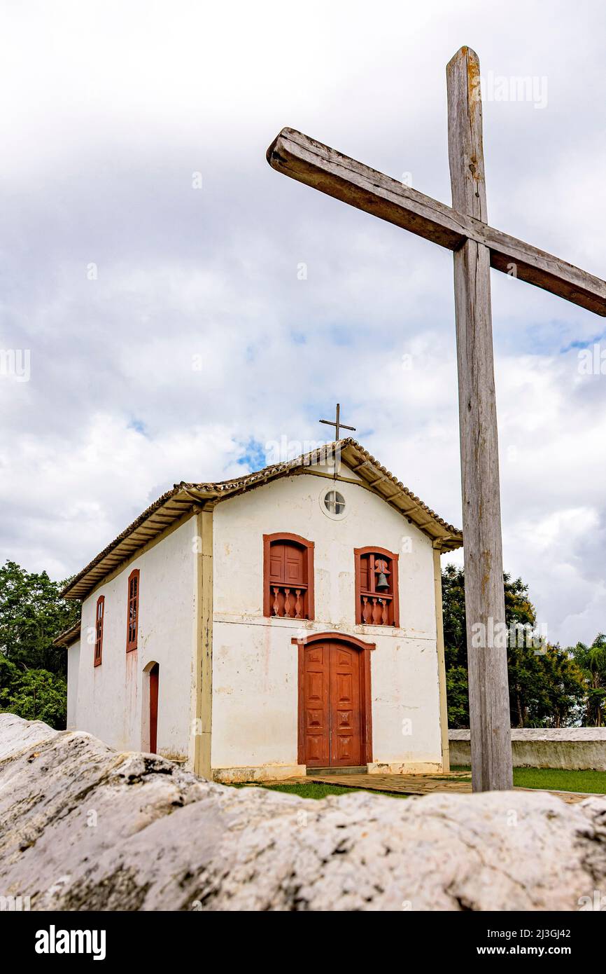 Facade of small historic church 17th century colonial style church in ...