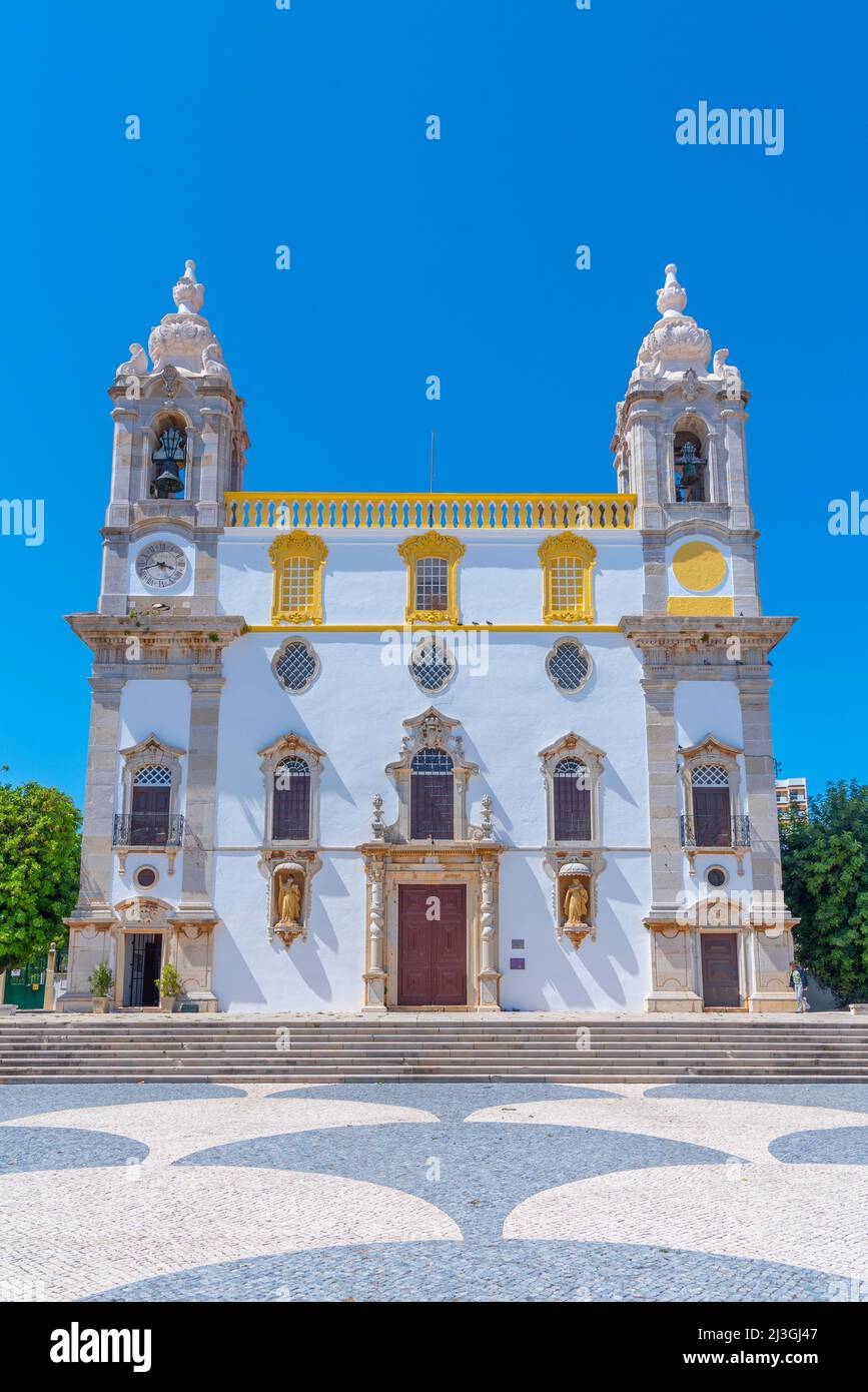 Carmo church with famous capela dos ossos at Faro, Portugal Stock Photo ...