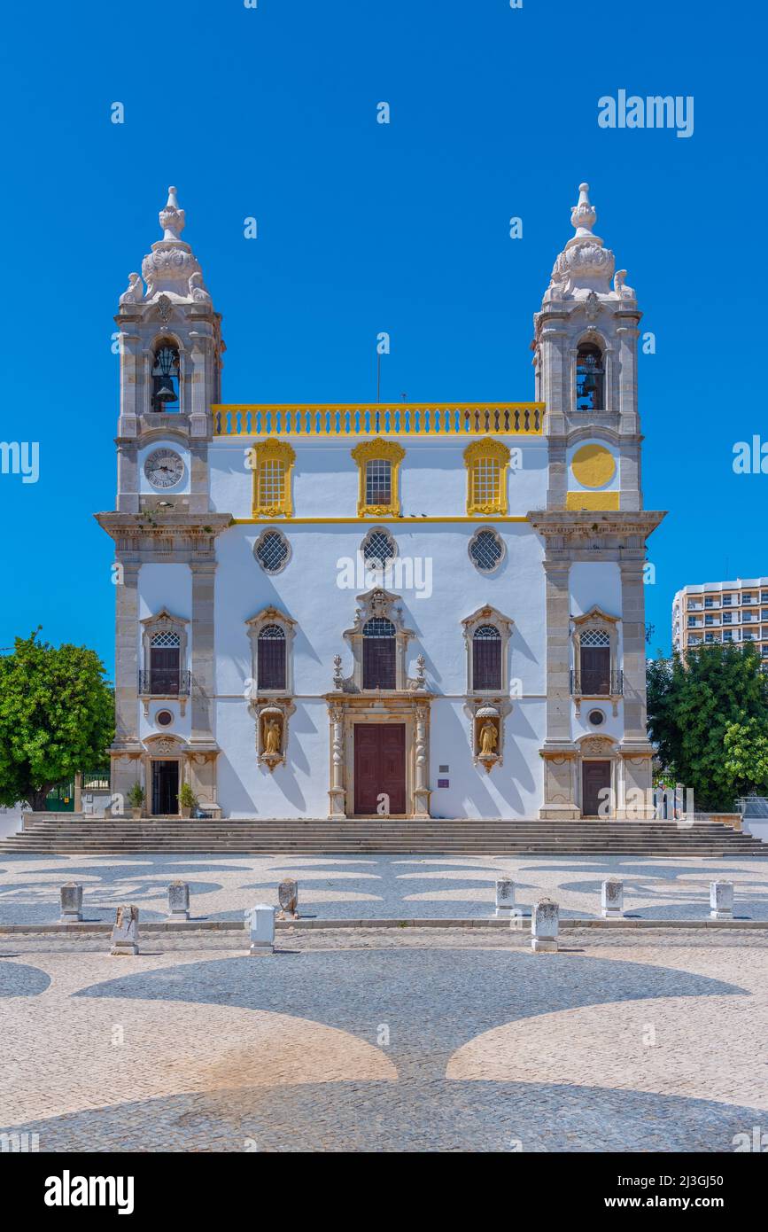 Carmo church with famous capela dos ossos at Faro, Portugal Stock Photo ...