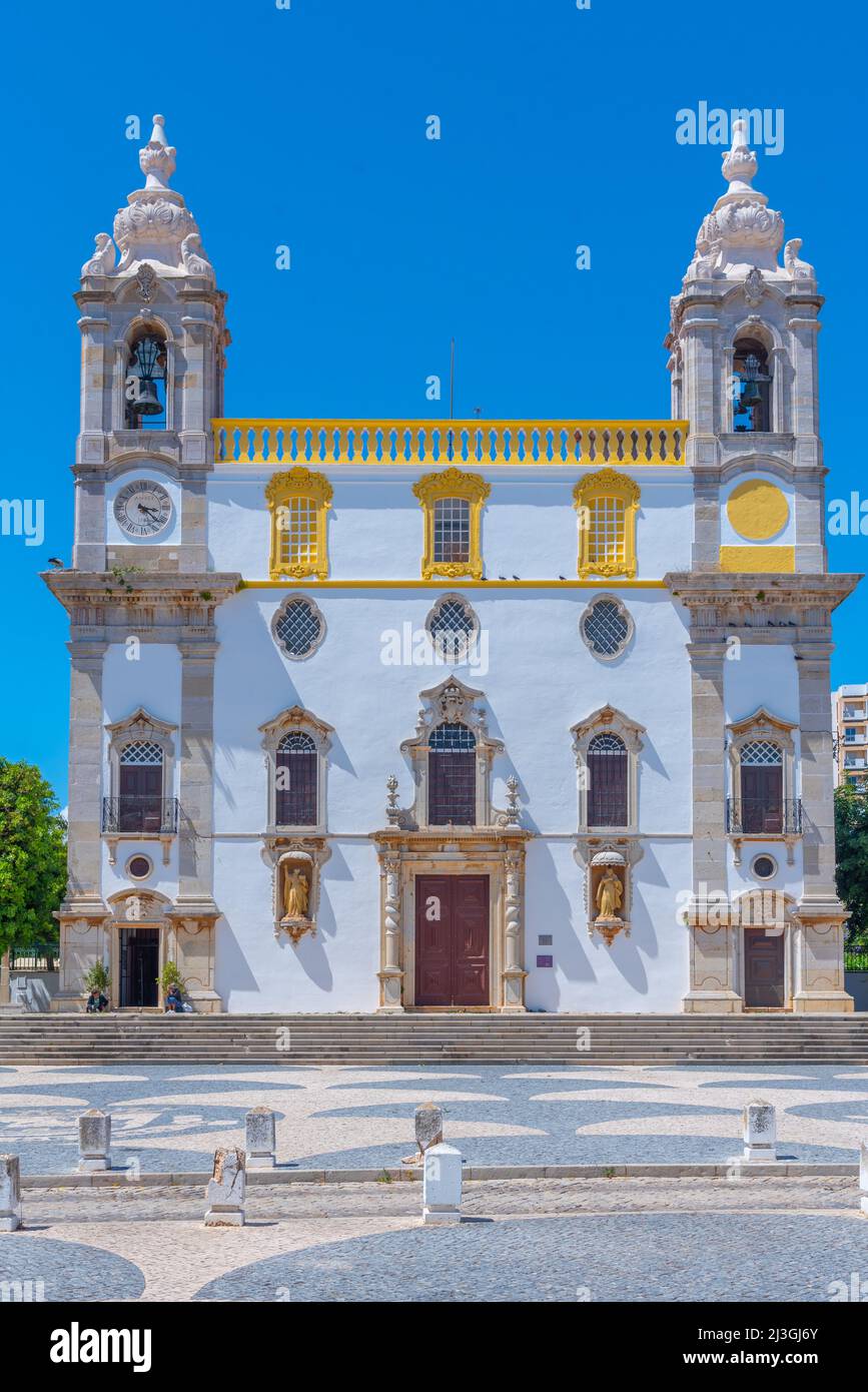 Carmo church with famous capela dos ossos at Faro, Portugal Stock Photo ...